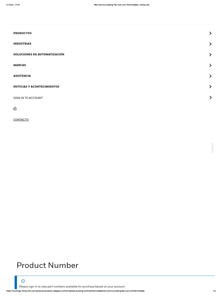 TB3 Communicating Fan Coil Unit Thermostats - Honeywell | PDF | Termodinámica | Ingeniería ...