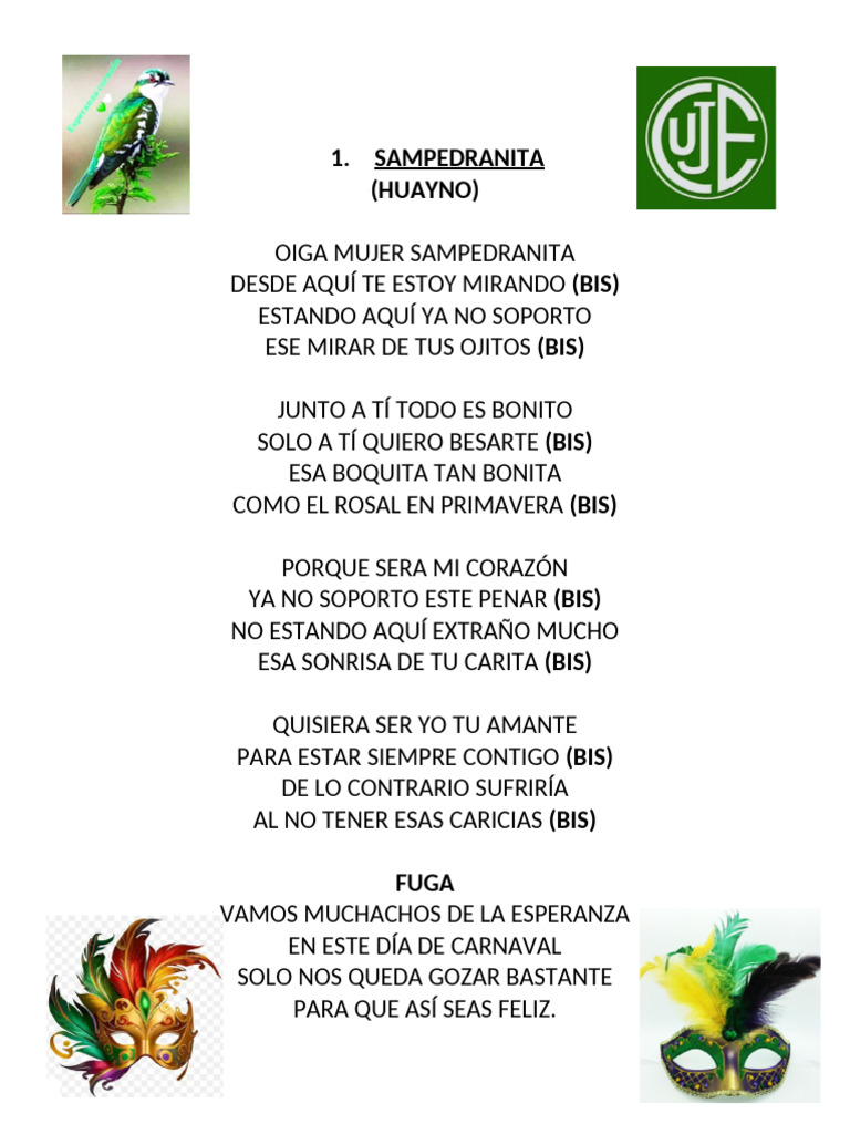 Cancionero Cuje Spdec Ok 1-2 | PDF