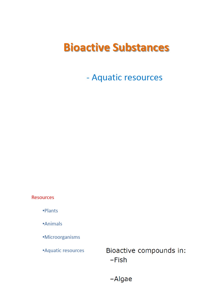 Aquatic Resources-Bioactive Substances | PDF