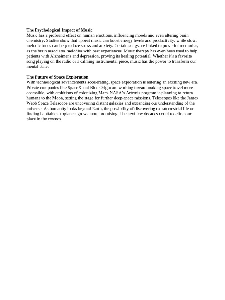 The Psychological Effects of Music | PDF