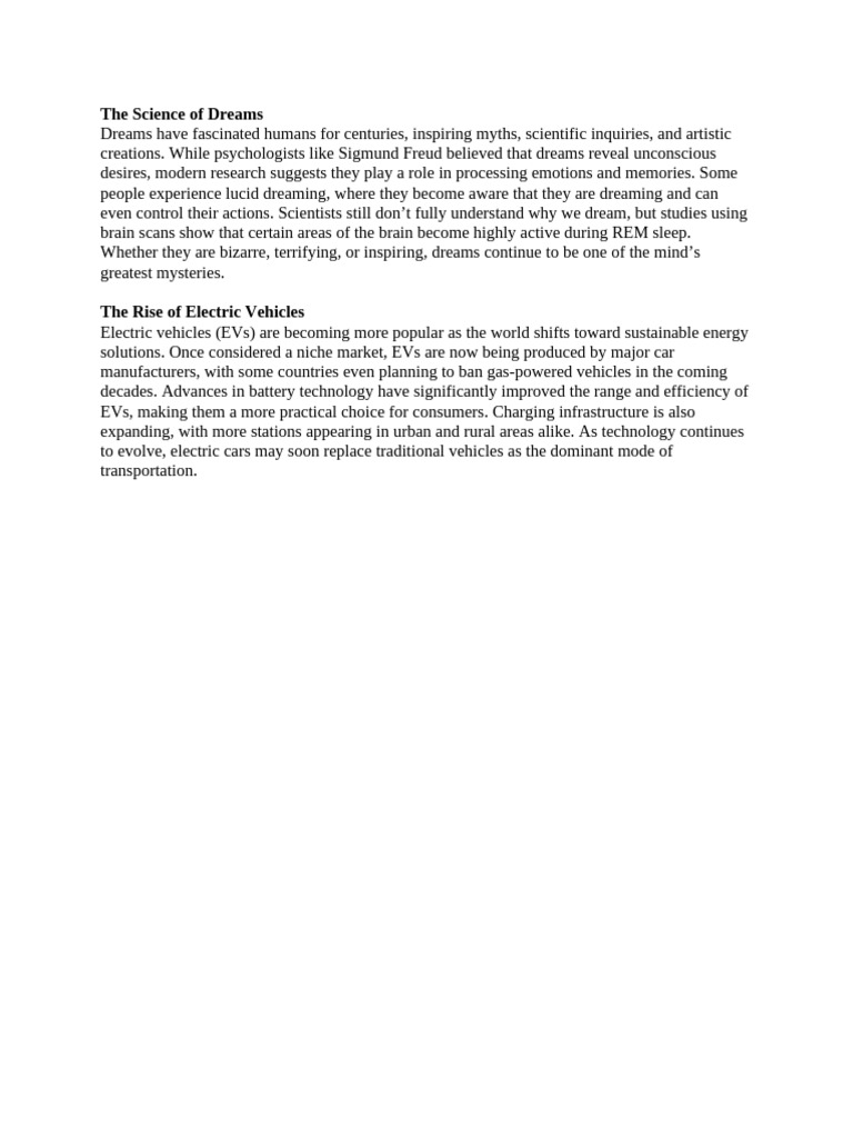 The Science of Dreams | PDF