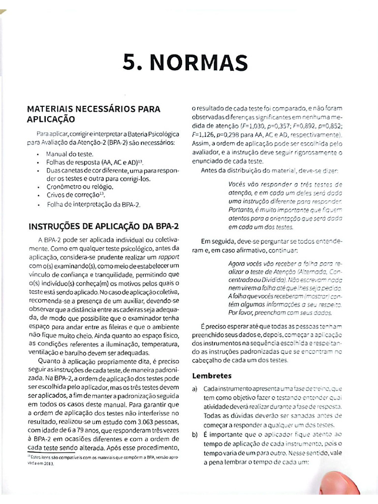 Bpa Tabelas e Normas | PDF