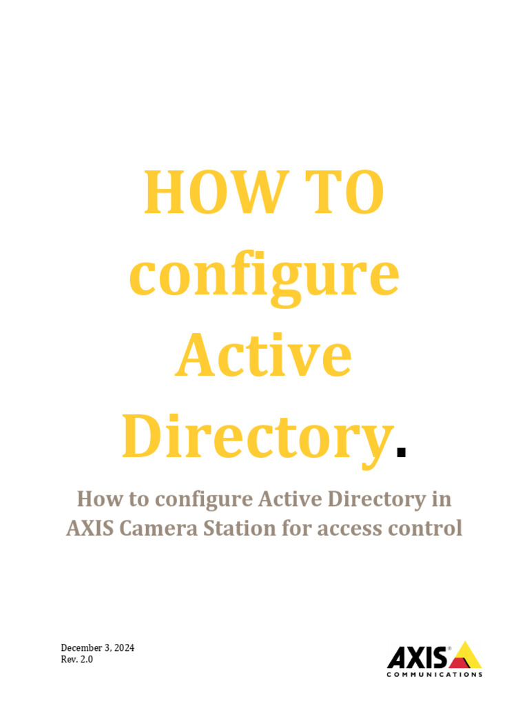 How To Configure Active Directory in Axis Camera Station Pro For Access Controlpdf en US 459226 ...