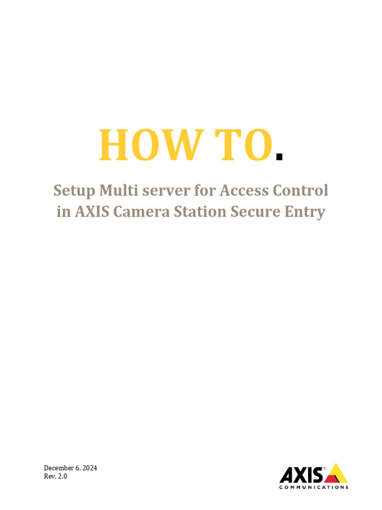 Multi-Server Setup in AXIS Camera Station | PDF | Access Control ...
