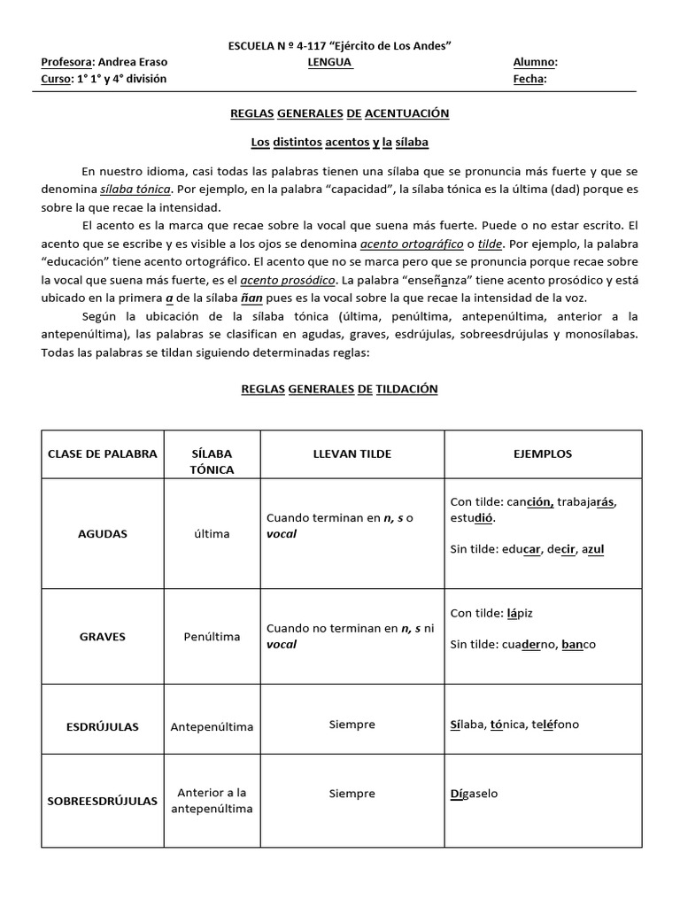 Reglas de Acentuación en Español | PDF | Morfología Lingüística | Sintaxis
