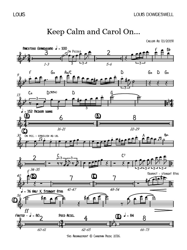 Keep Calm and Carol on LOUIS | PDF | Brass Instruments | Aerophones