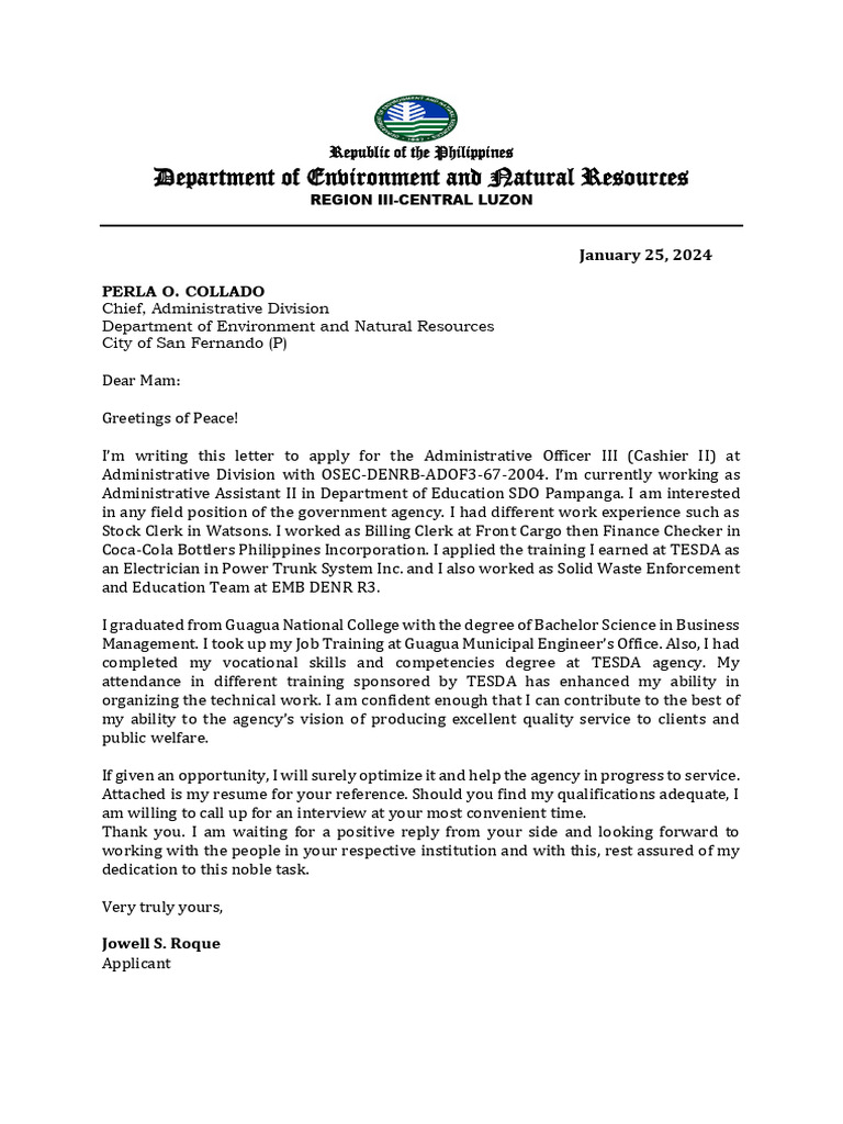 Application_Letter_DENR | PDF