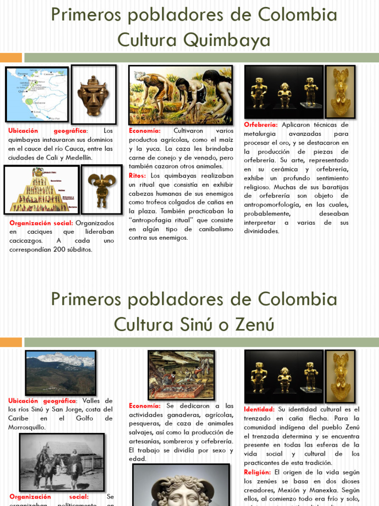 Cultura Quimbaya y Zenú en Colombia | PDF