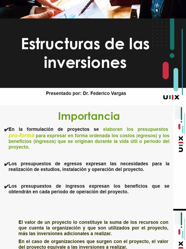 ESTRUCTURA DE INVERSIÓN (1).pptx | PDF | Presupuesto | Inversiones
