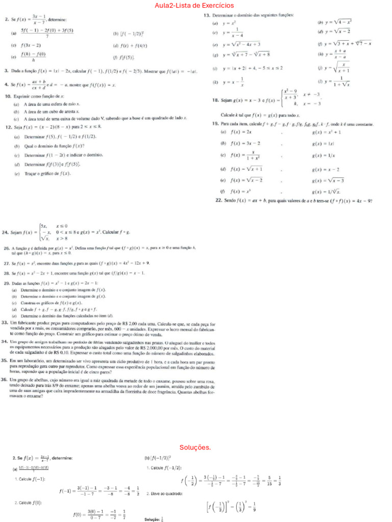 Aula2 Exercicios | PDF