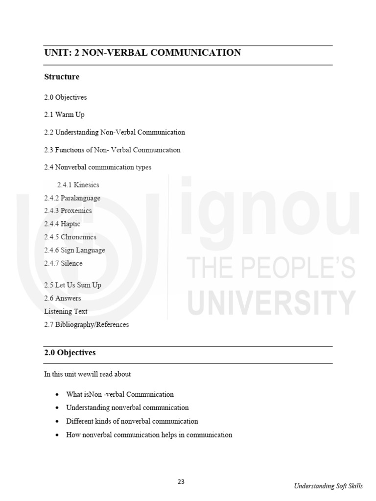 Non-Verbal Communication Overview | PDF | Nonverbal Communication ...