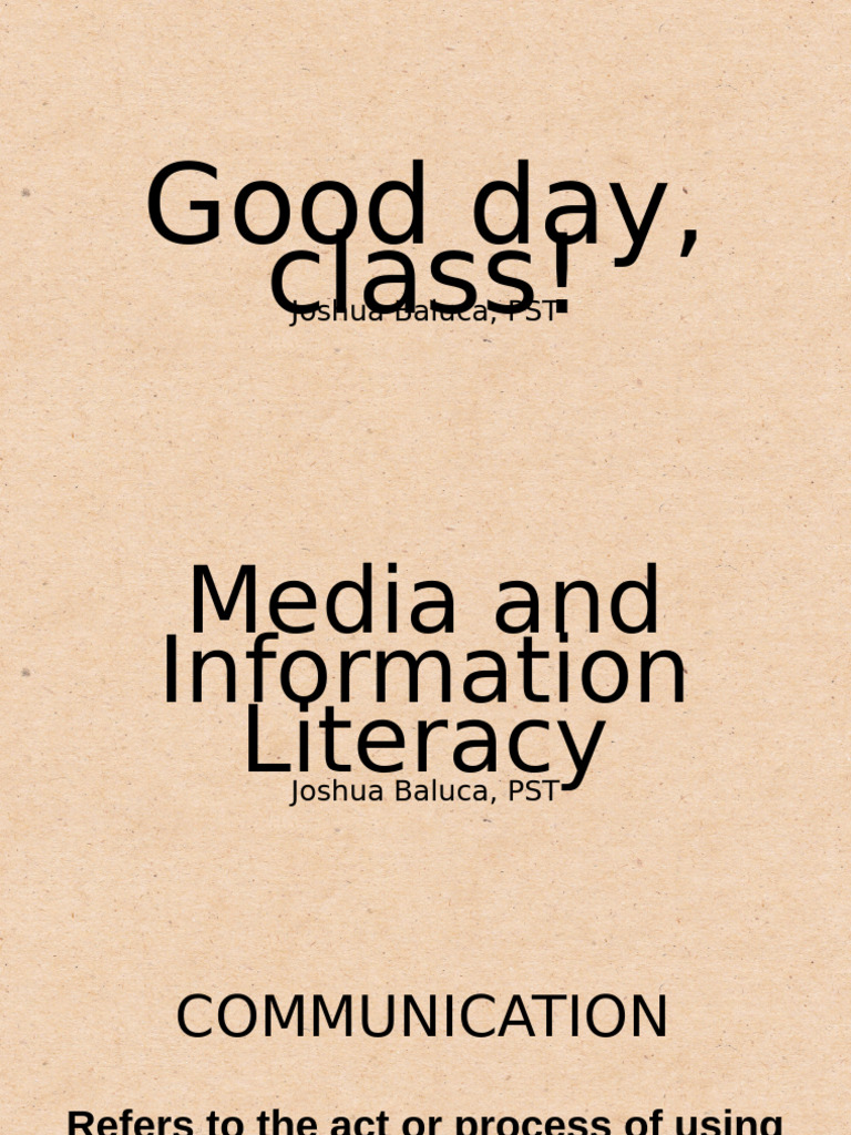 How Communication Is Influenced by Media and Information | PDF ...