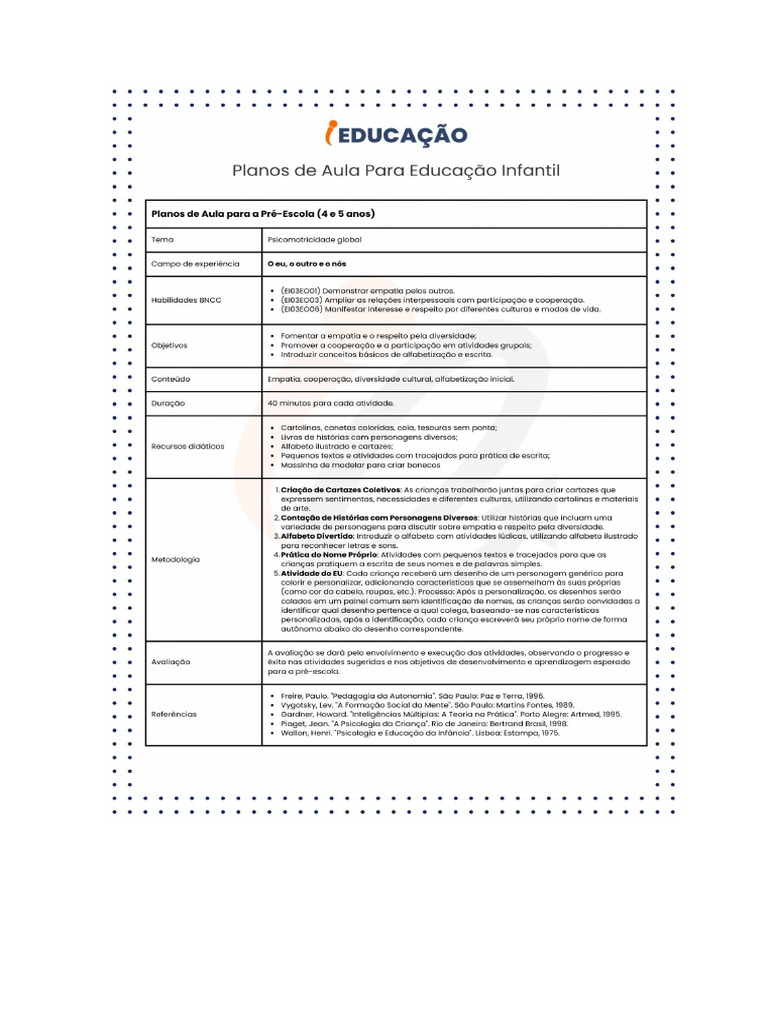 Modelo de Pei Educação Infantil | PDF