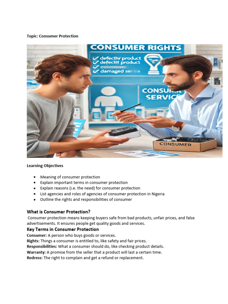 Topic Consumer Protection | PDF