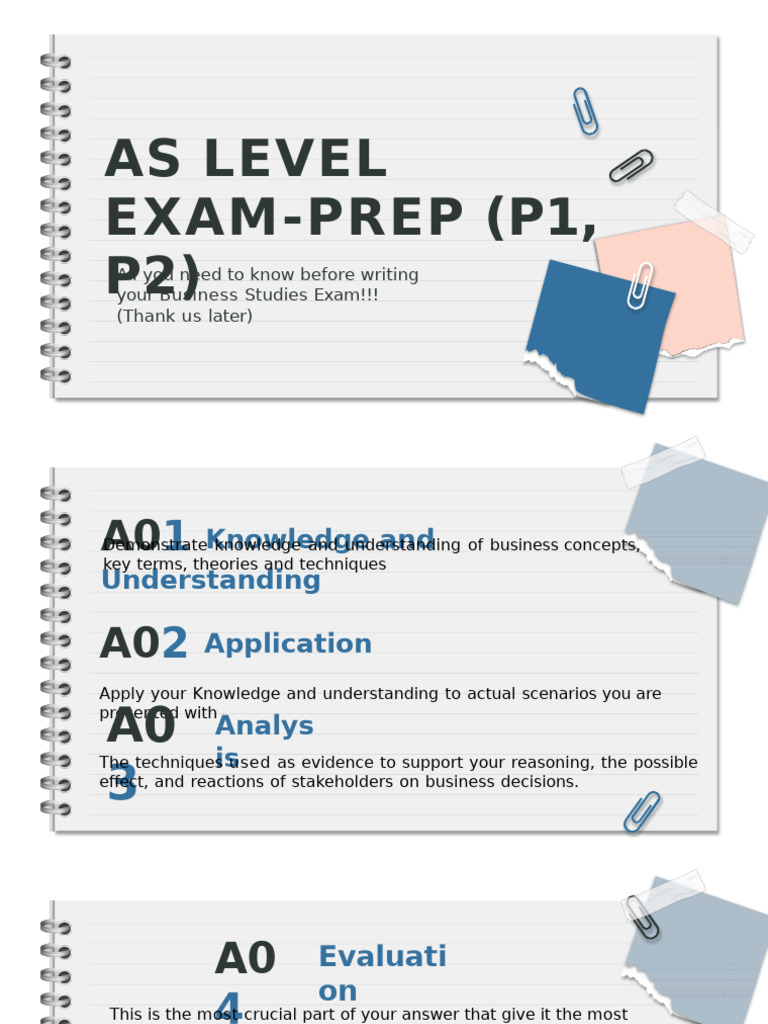 AS Level Business Exam Prep Guide | PDF | Evaluation | Marketing