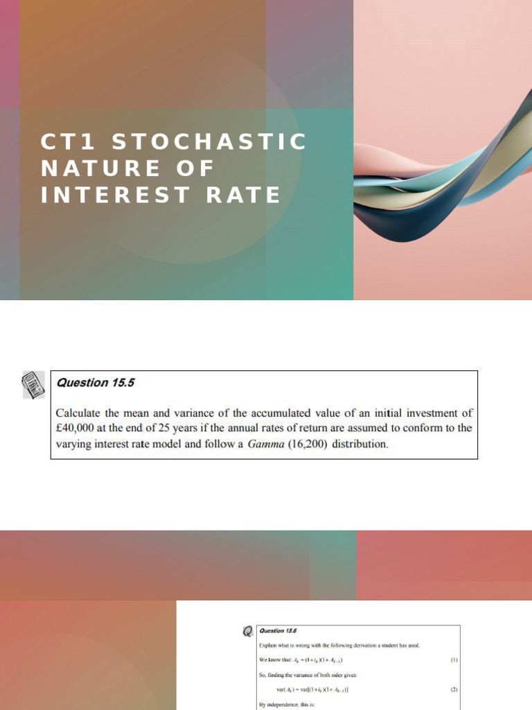 FINANCIAL MATH - Stochastic Nature CT1 Content | PDF
