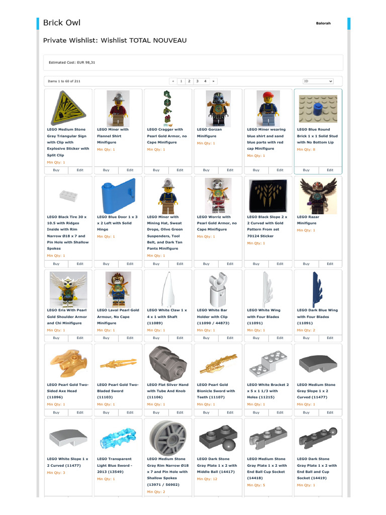 LEGO Wishlist Summary: 211 Items | PDF | Lego