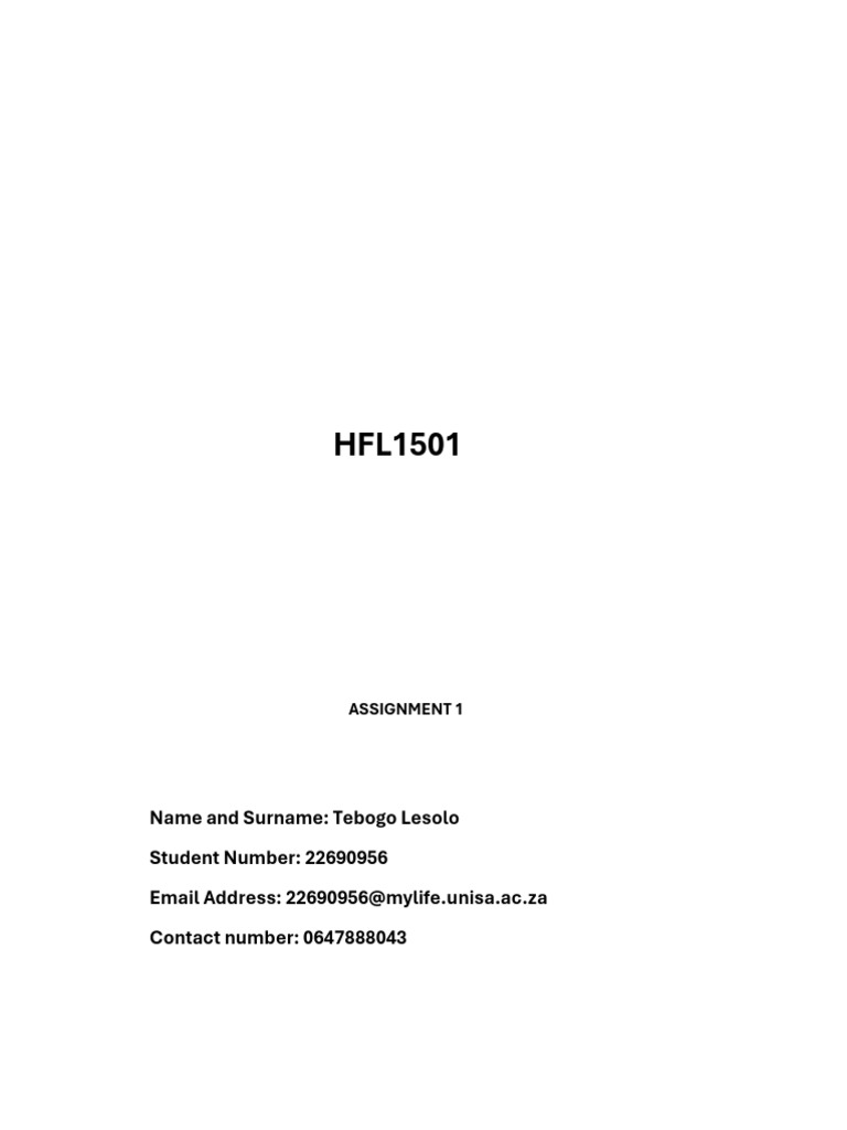 HFL Assignment 1 Lesolo | PDF | Constitution | Common Law