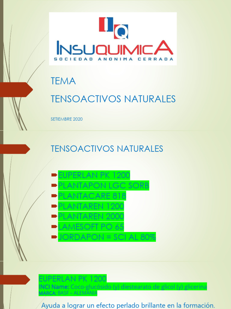 Tensoactivos Naturales - Set 2020 | PDF | Tensioactivo | Champú