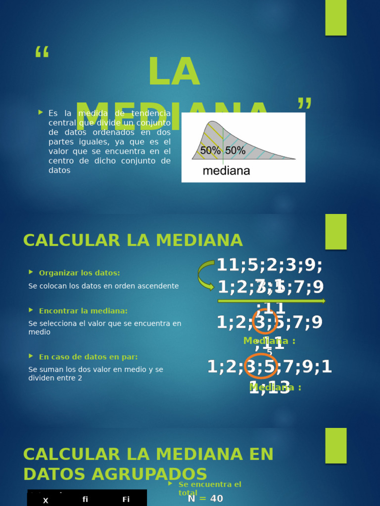 LA MEDIANA | PDF | Mediana | Matemáticas