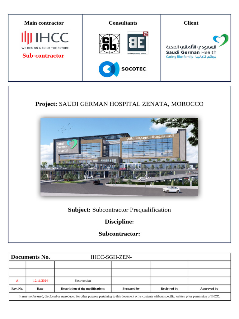 Subcontractor Prequalification Template | PDF | Consent | Business Law