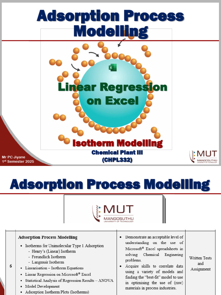 CHPL332 Isotherm Modelling and Exercise(2) | PDF | Adsorption | Soft Matter