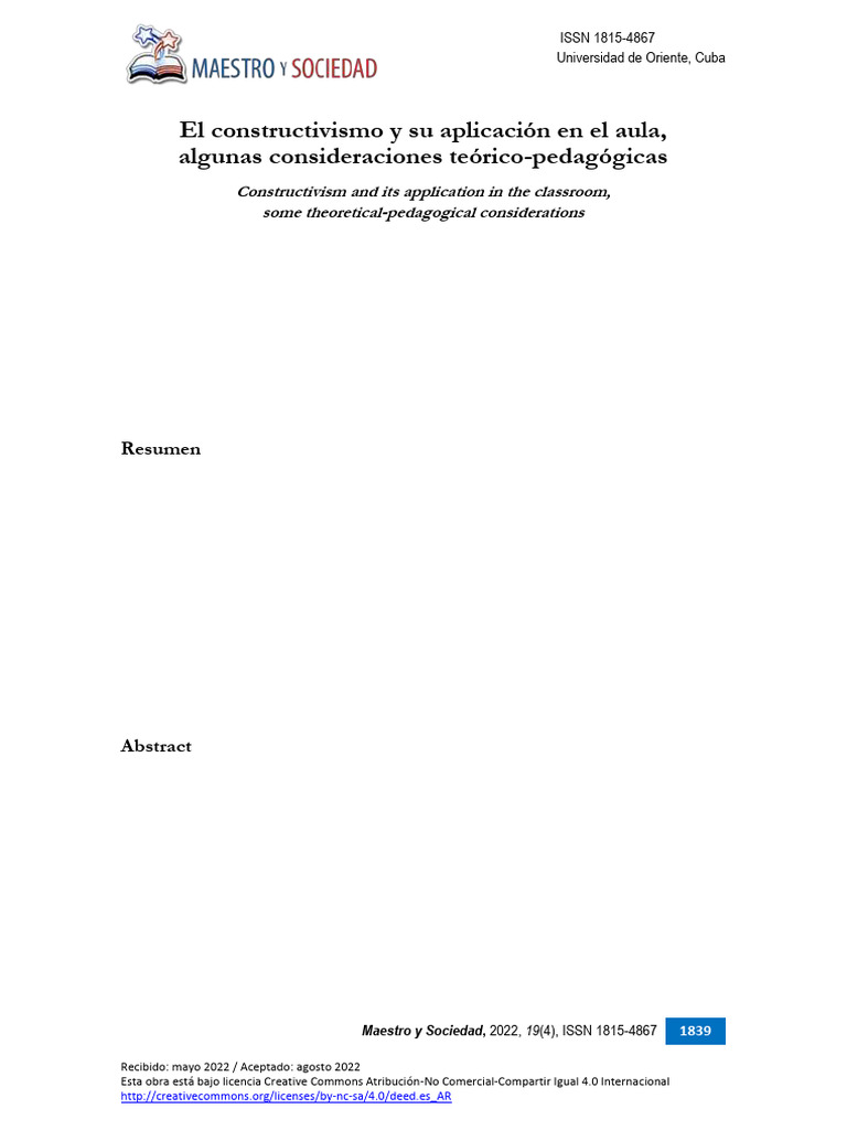 Aplicación del Constructivismo en el Aula | PDF | Aprendizaje ...