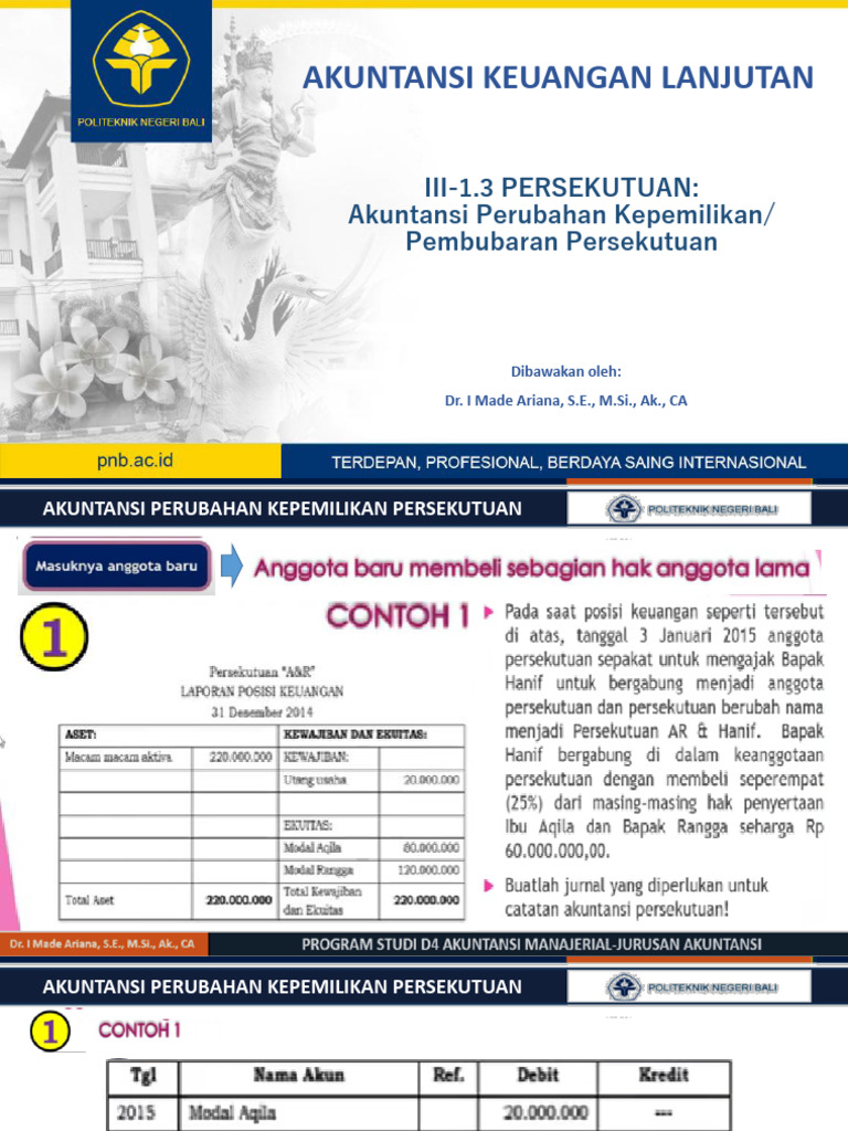 III-1.3 PERSEKUTUAN-Akuntansi Perubahan Kepemilikani Persekutuan | PDF