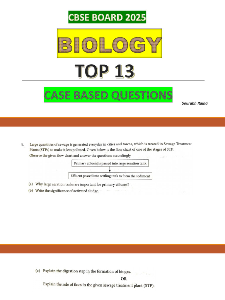 TOP 13 Case Based Question Biology | PDF