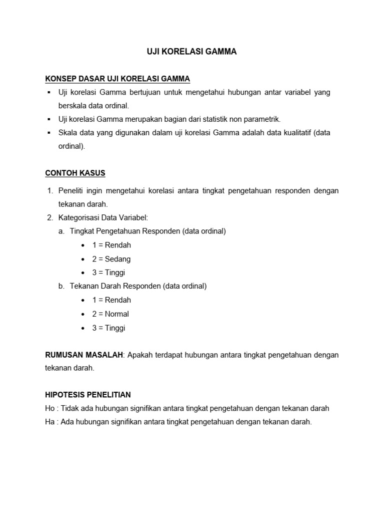 Uji Korelasi Gamma | PDF