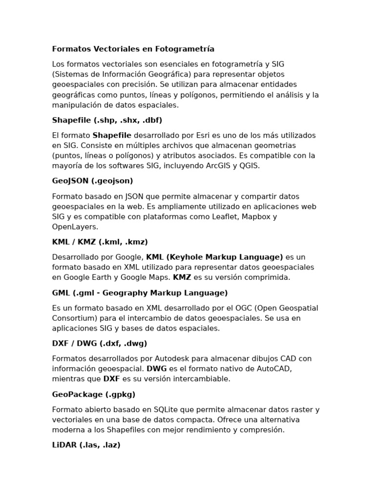 Formatos Vectoriales MICHAEL | PDF | Sistema de información geográfica ...