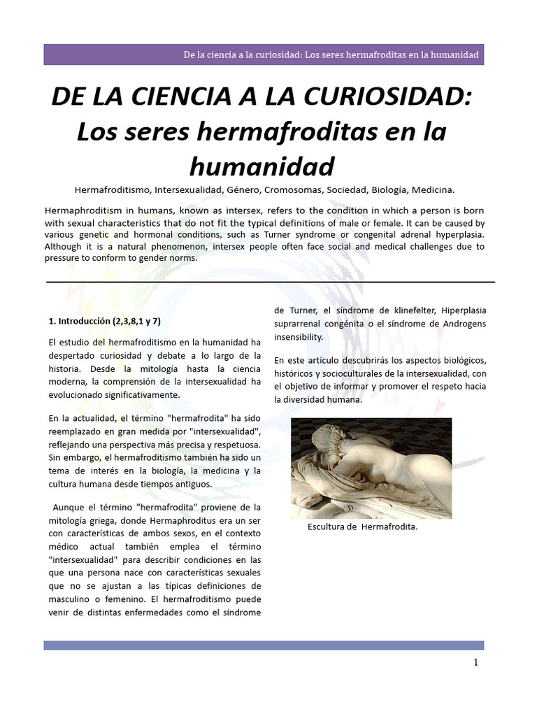 Proyecto Seres Hermafroditas XXY | PDF | Intersexual | Sistema reproductivo