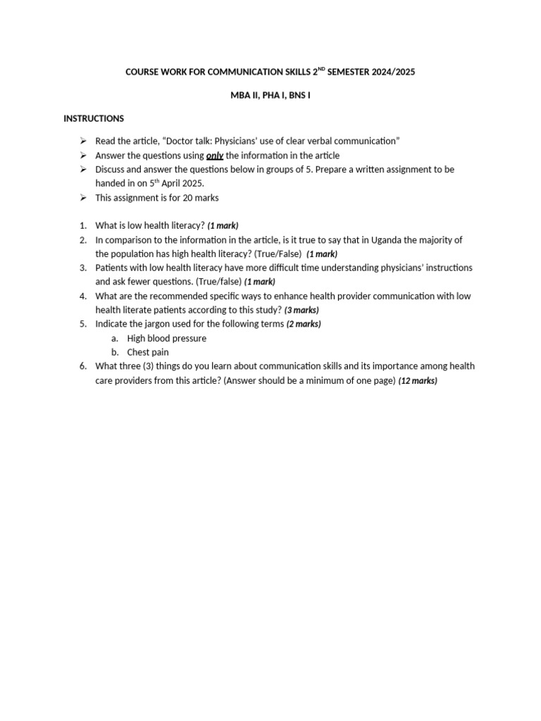 CW Comm Skills 2nd Sem 2025 | PDF