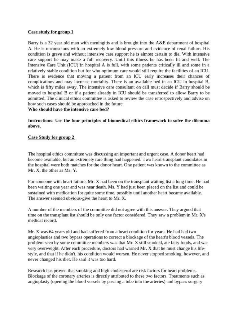 Case Studies-Ethics 2025 | PDF | Intensive Care Unit | Pregnancy
