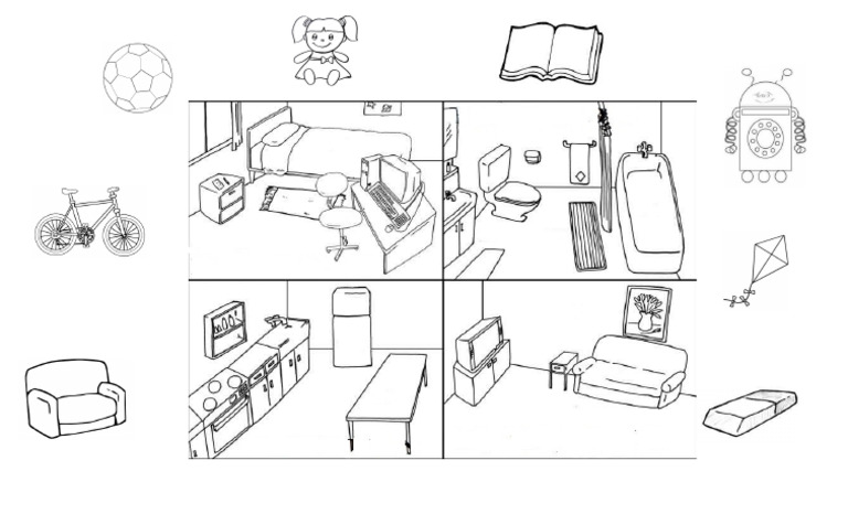 Listen and Match Prepositions - House | PDF