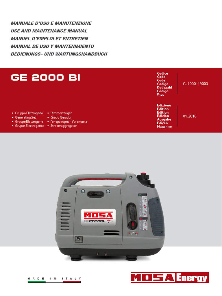 Ge 2000 Bi | PDF | Electric Generator | Rechargeable Battery