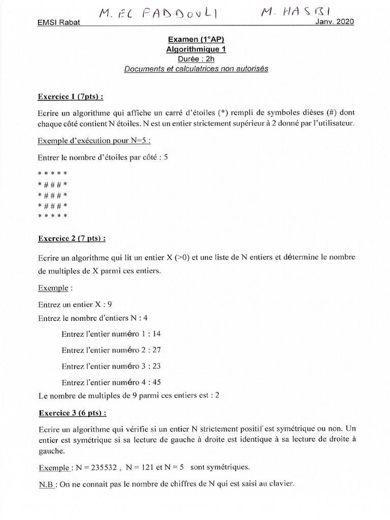 Algorithmique TD | PDF