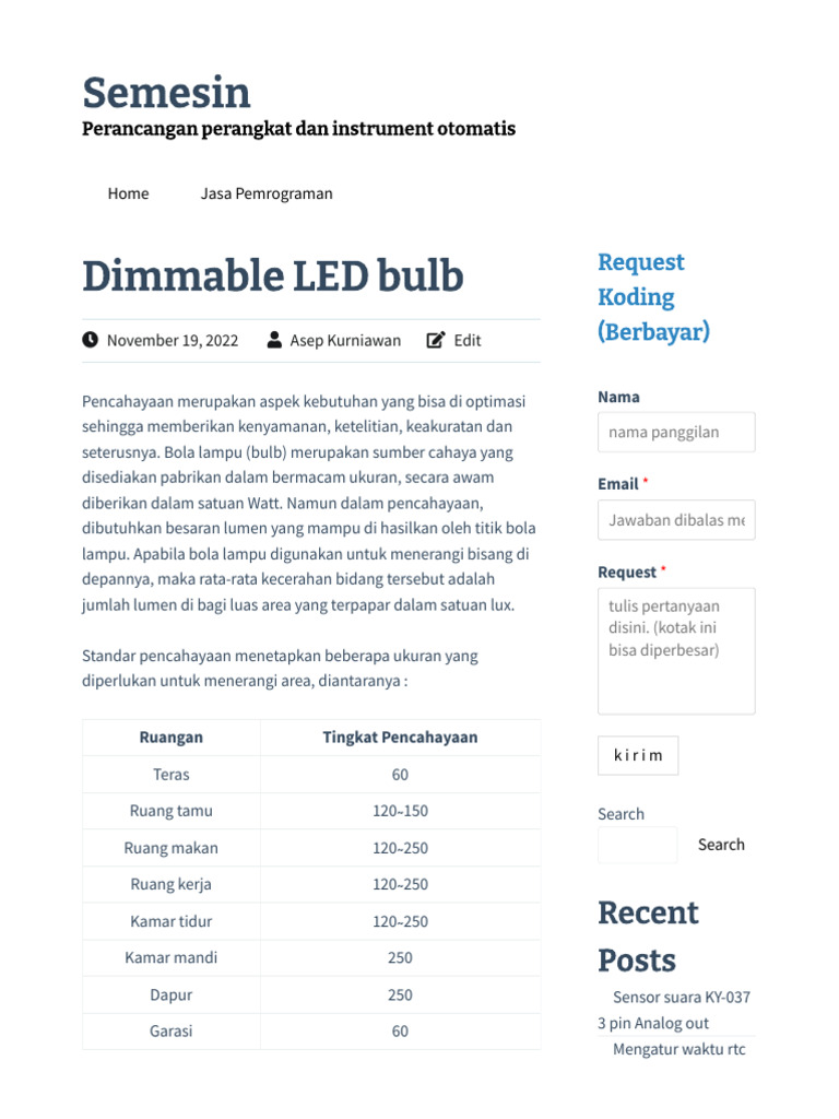 Modifikasi Bola Lampu LED Dimmable | PDF