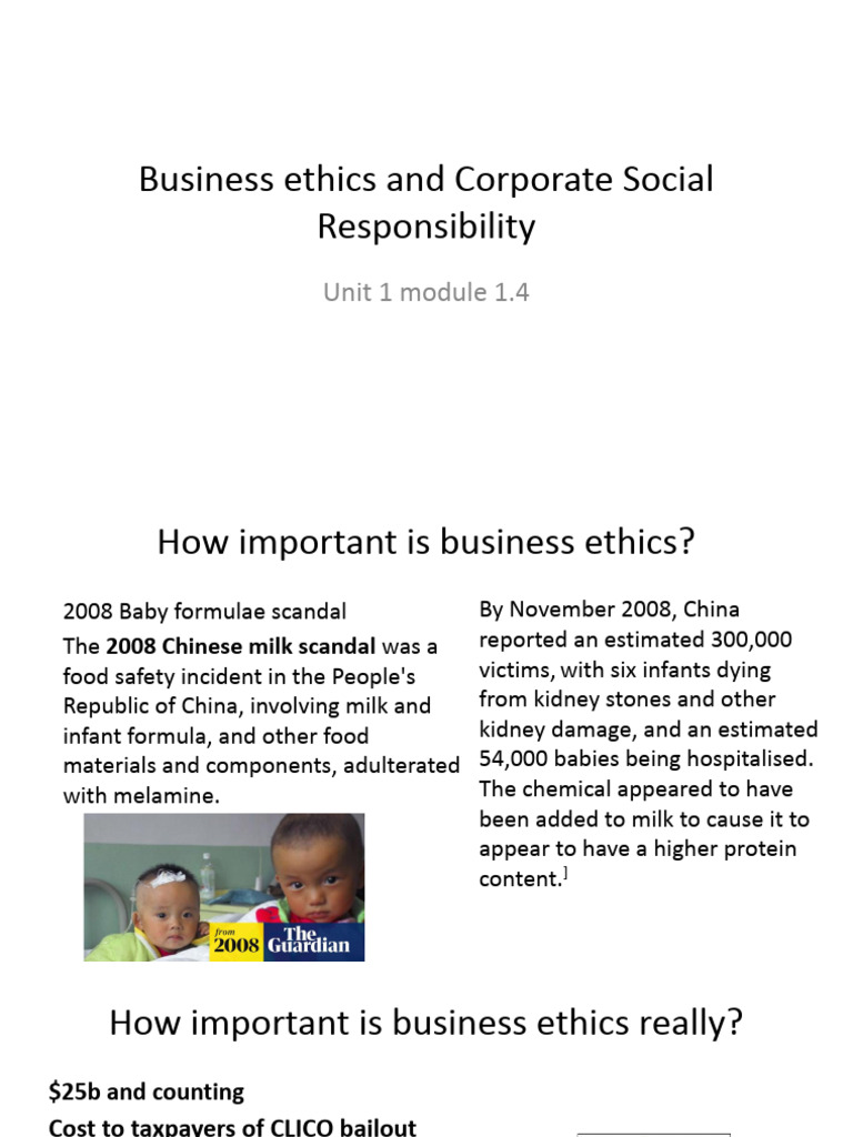 Mod 1.4 Business Ethics and Corporate Social Responsibility | PDF | Corporate Social ...