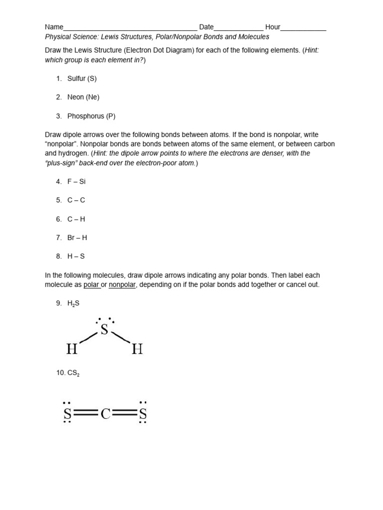 PS-Polar_Nonpolar Bonds & Molecules | PDF