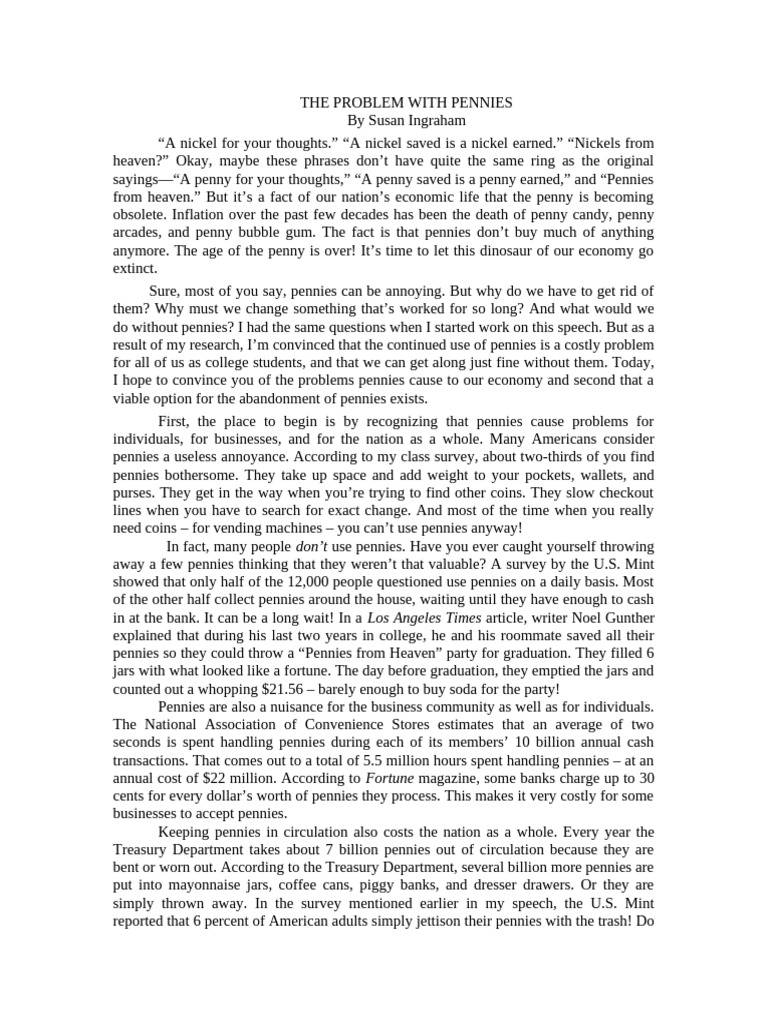 Problem With Pennies - Revised | PDF | Penny | Nickel (United States Coin)