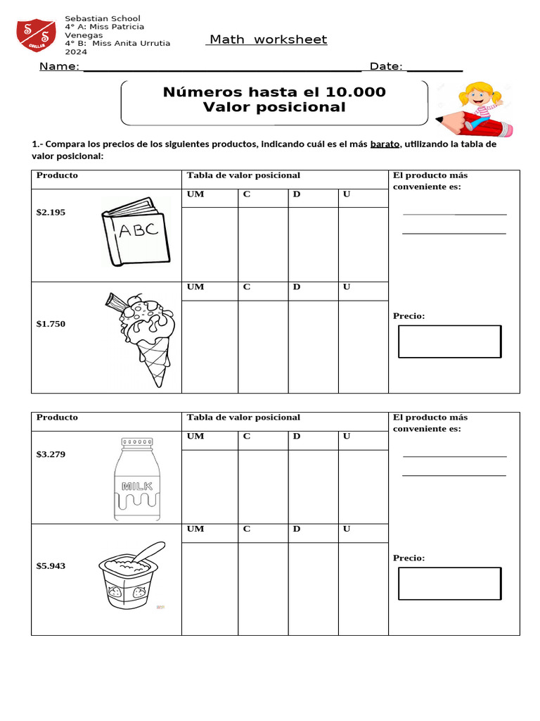 Guía 2 N° Valor Posicional | PDF