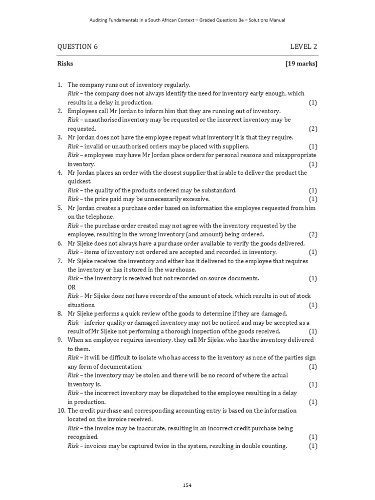 Graded Questions Chapter 7 Question 6 and 7 Suggested Solution | PDF | Inventory | Risk