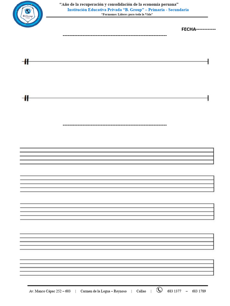 Hoja Pautada - 6to Primaria - 2025 | PDF