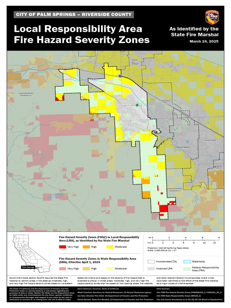 Fire Hazard Severity Zone Palm Springs | PDF | Wildfire | Fires