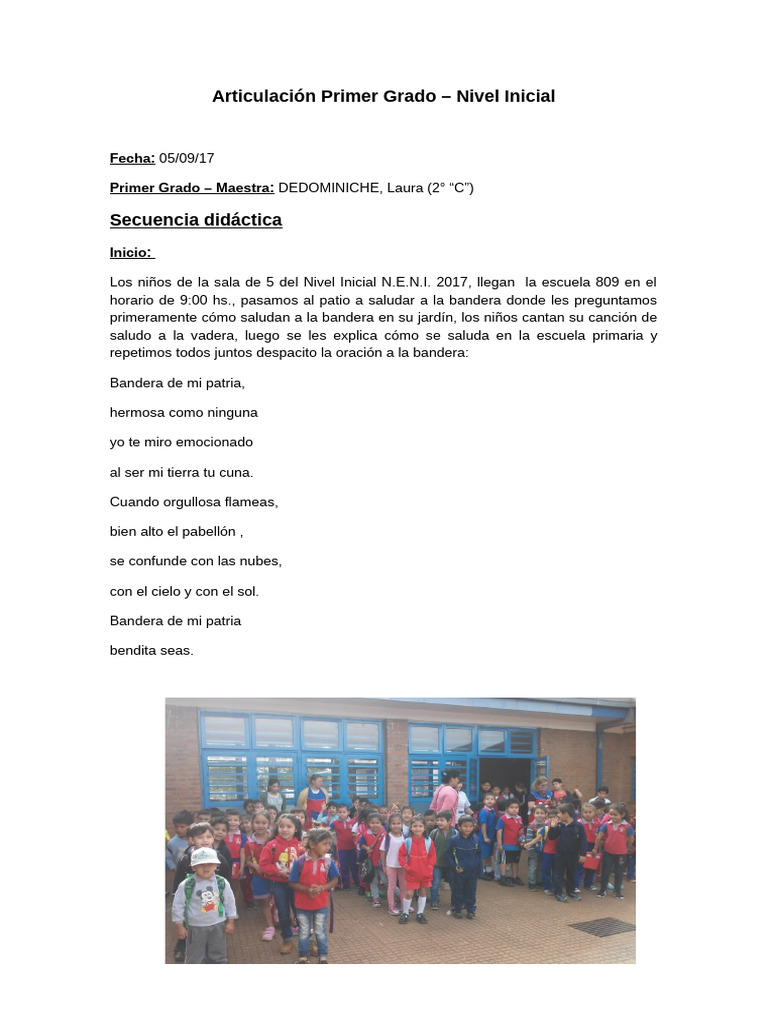 Articulación Primer Grado | PDF