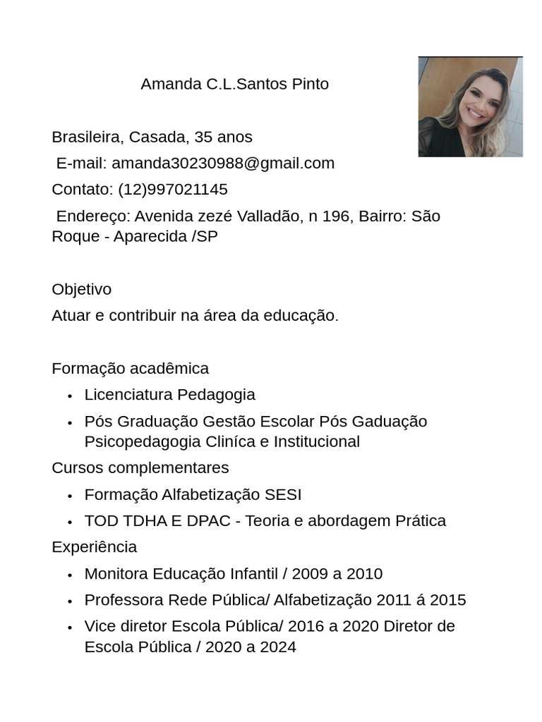 Curriculo Amanda | PDF