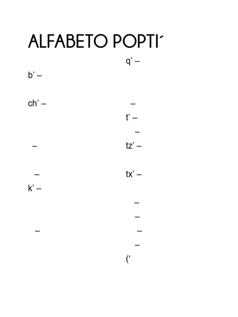 Alfabeto Popti | PDF