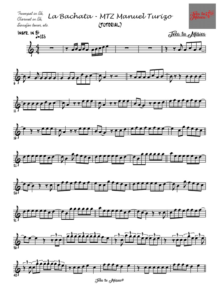 Instr. in BB La Bachata - MTZ Manuel Turizo | PDF