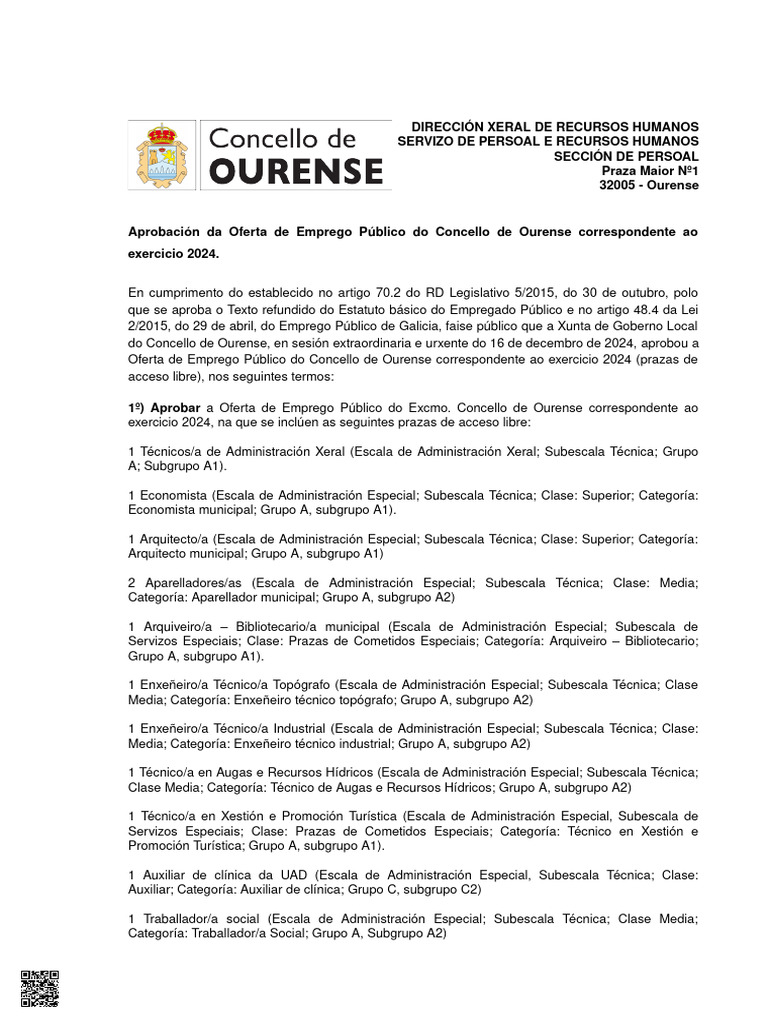 Anuncio BOP Gallego | PDF